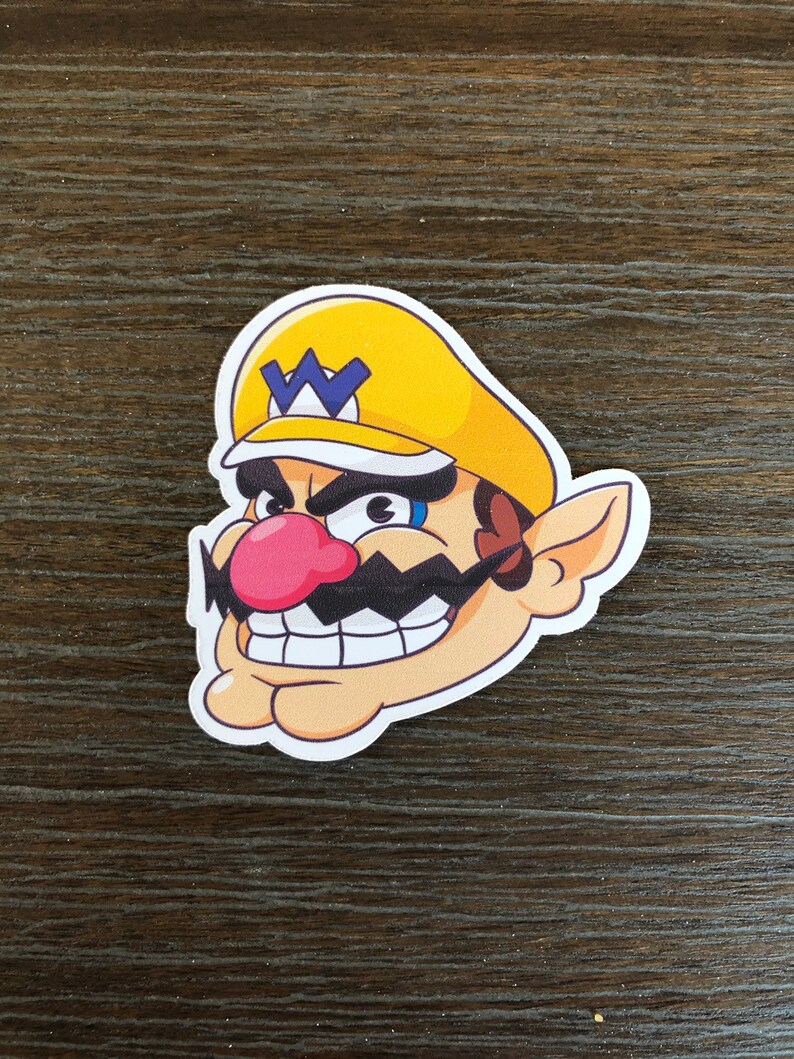 Wario Waterproof Matte and Glossy Sticker Super Mario | Etsy