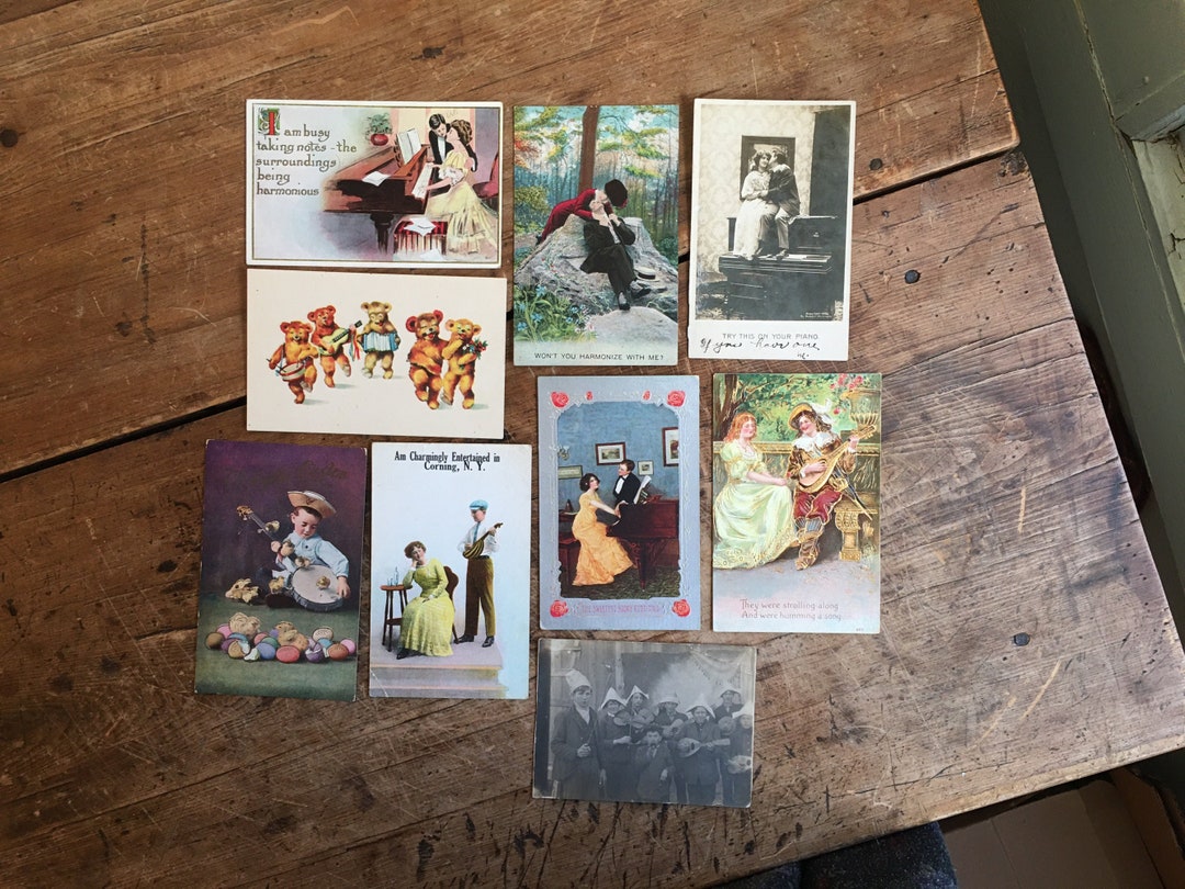 Vintage Romance 9 Postcards | 1910s Music Postcards | Antique ...