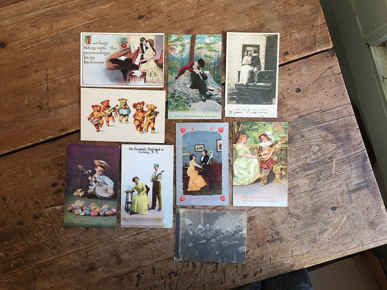 Vintage Romance 9 Postcards | 1910s Music Postcards | Antique ...
