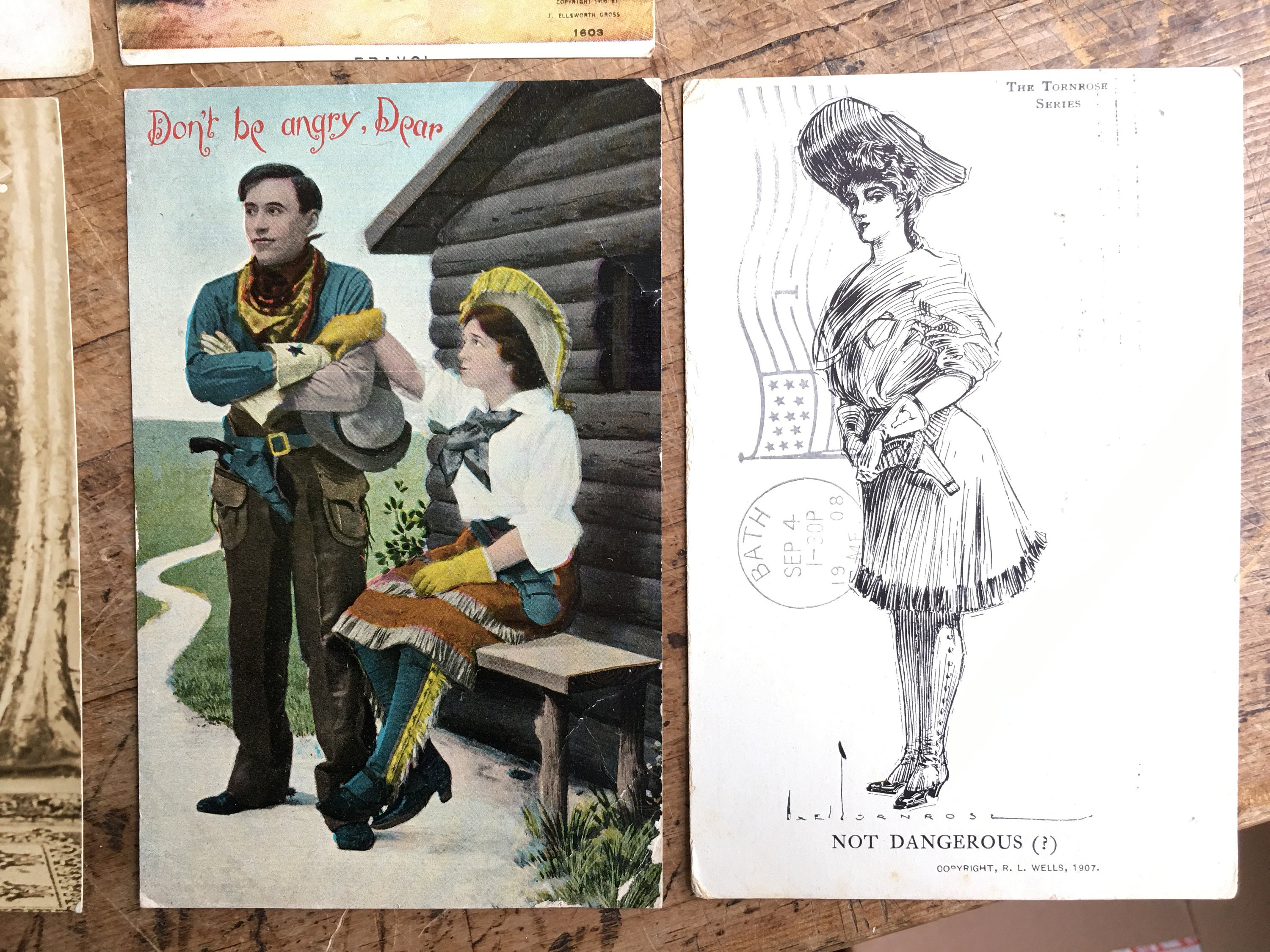 Vintage COWGIRLS 6 Real Postcards 1910s Postcards Antique Romance ...