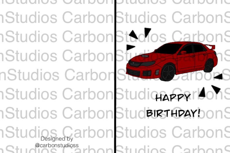 Buy Red Subaru WRX STI Birthday Card Digital Download Online in India ...