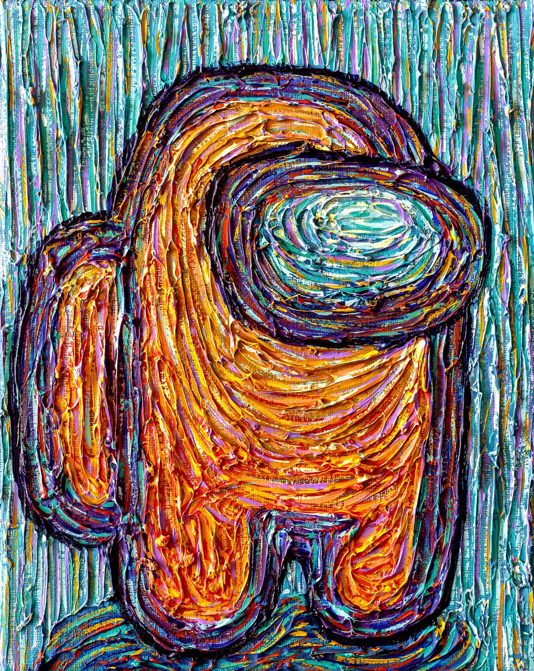 Red Guy PRINT Among Us Inspired Impressionist Painting - Etsy