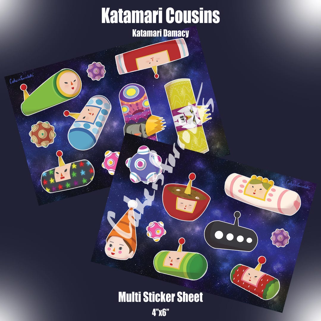 Katamari Cousins Sticker Sheet | 4"x6" | Anime Sticker Sticker Sheet - Etsy