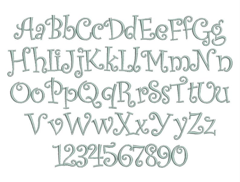 Curly Embroidery Font / Curly Font Embroidery Design/ INSTANT - Etsy ...
