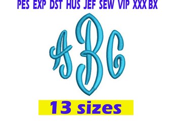 Classic Monogram Embroidery Font Set Instant Download - Etsy