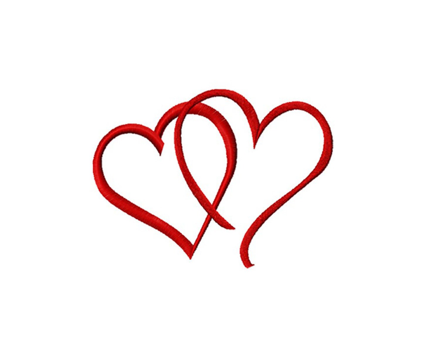 Two Hearts Machine Embroidery Valentine's Day Embroidery - Etsy