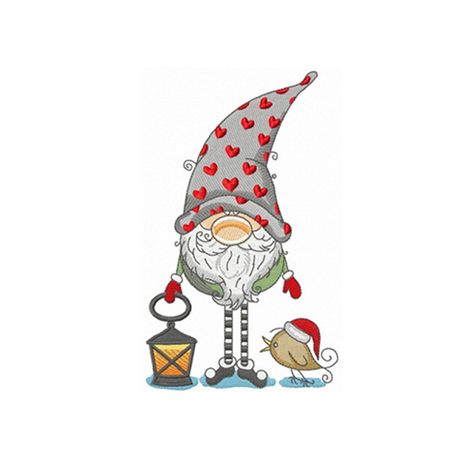 Gnome Machine Embroidery Valentine's Day Embroidery - Etsy