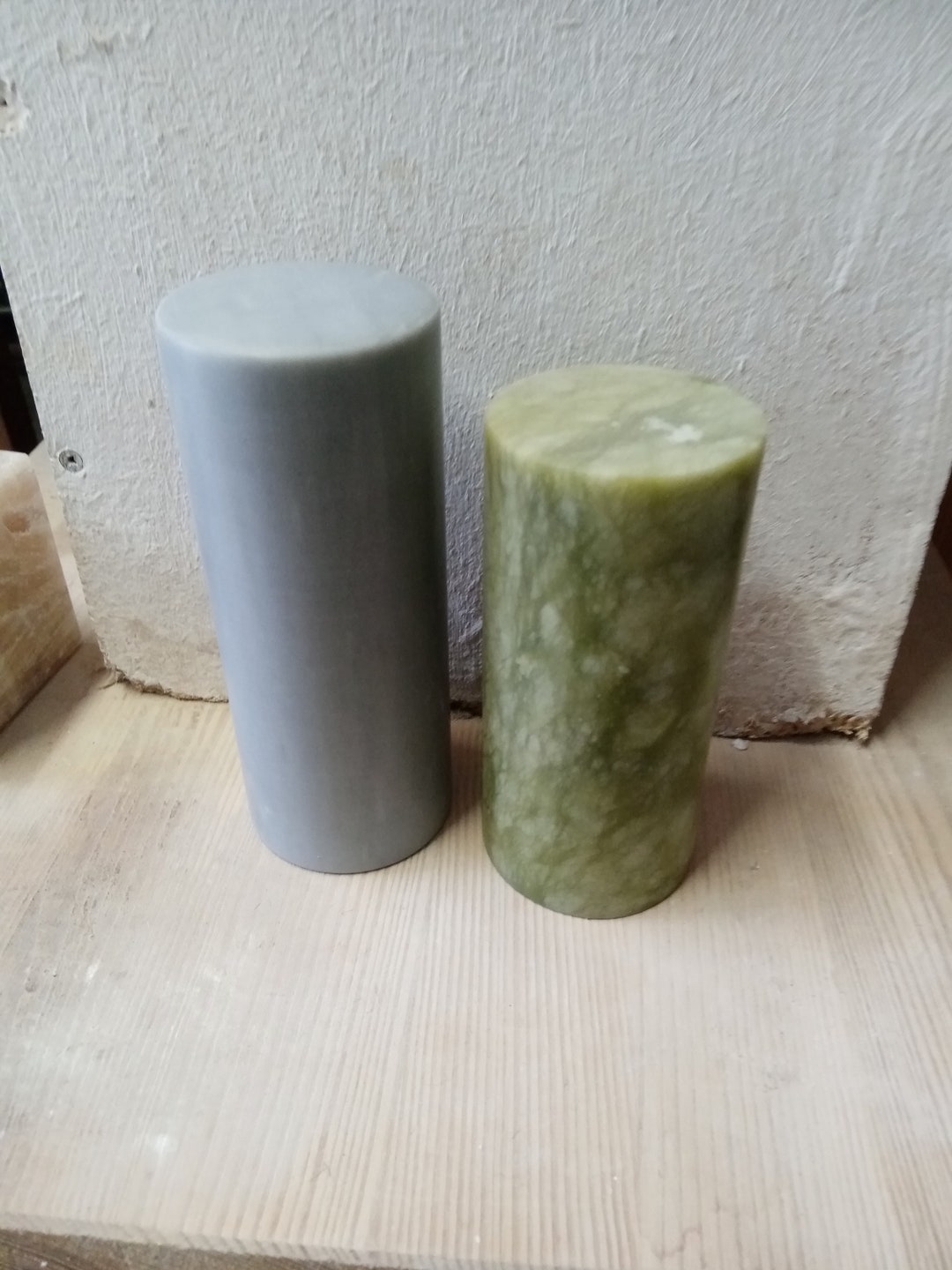 2 Marble Cylinders - Etsy