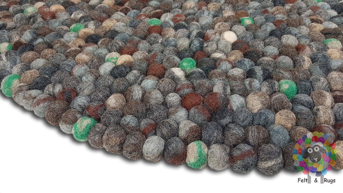 Stone Felt Ball Rug 90 Cm 250 Cm. 100 % Wool Handmade Nepal - Etsy