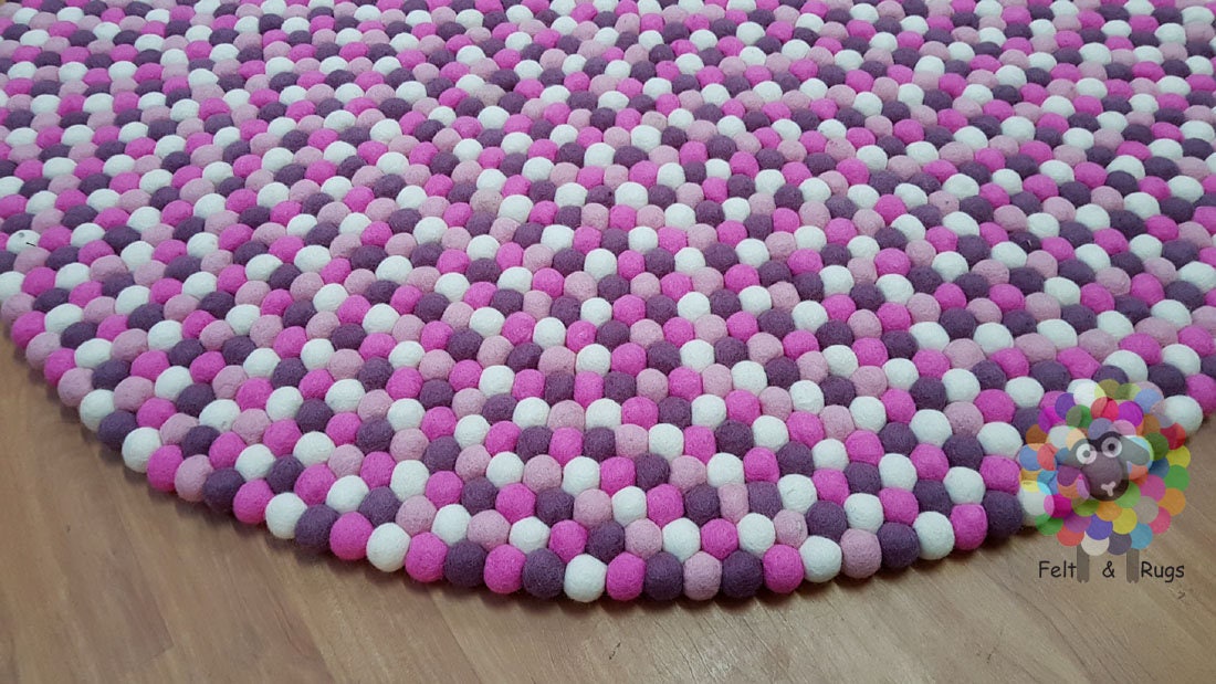 Felt Ball Rugs 90 Cm 250 Cm. 100 % Wool Handmade Nepal Rug - Etsy