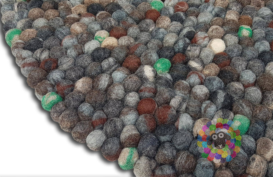 Stone Felt Ball Rug 90 Cm 250 Cm. 100 % Wool Handmade Nepal - Etsy