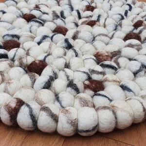 Round Felt Ball Rug. TD 11 Tie Dye Wool Ball Rug . Pebble Wool Rug ...