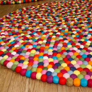 Felt Ball Rugs 20 Cm - 250 Cm Multicolored 15 Colors (free Shipping) - Etsy