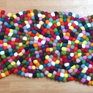 Round Felt Ball Chair Mat Set of 4 Pcs. Size 36 Cm Each. 100 % Wool - Etsy