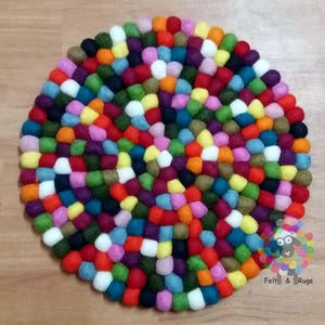 Round Felt Ball Chair Mat Set of 4 Pcs. Size 36 Cm Each. 100 % Wool - Etsy