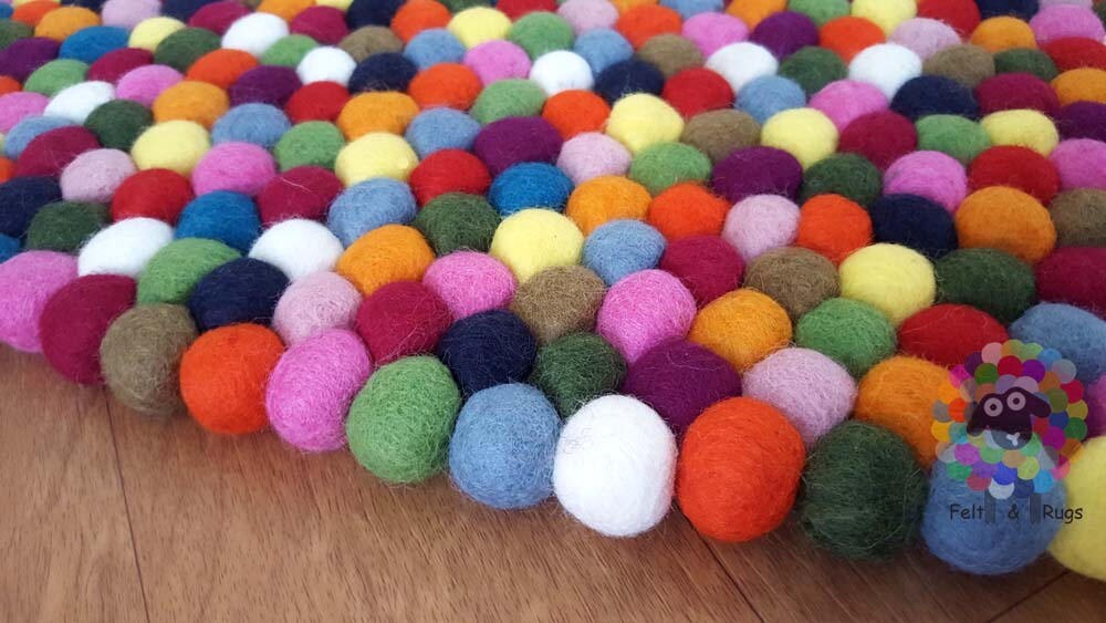 Felt Ball Rugs 20 Cm 250 Cm Multicolored 15 Colors free - Etsy