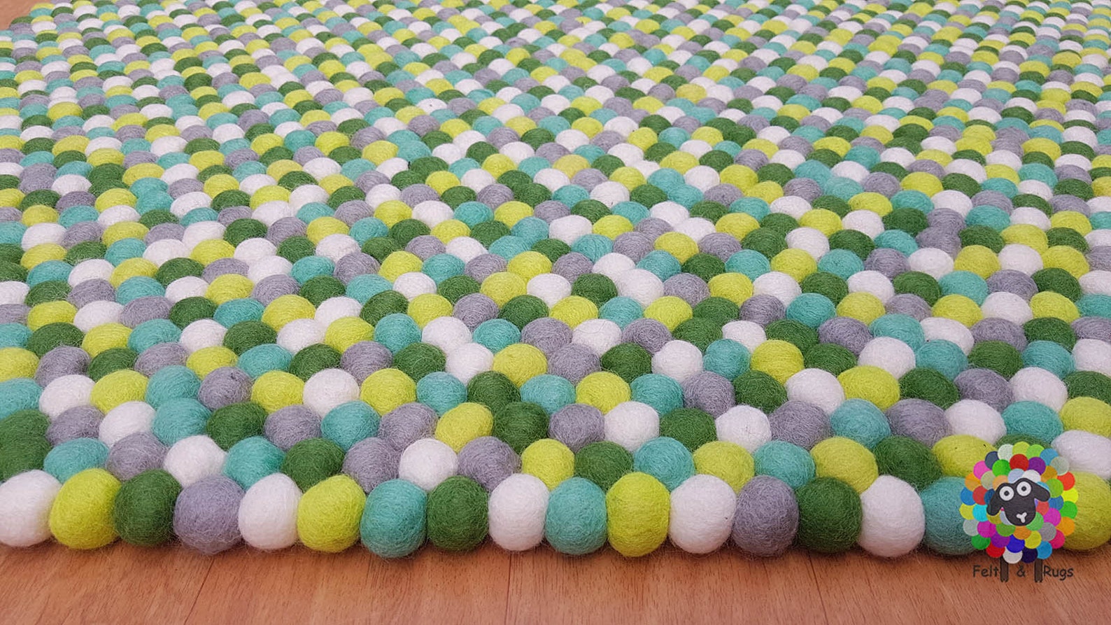 Rectangle Felt Ball Rug / Wool Children Rug / Teppich / Living - Etsy