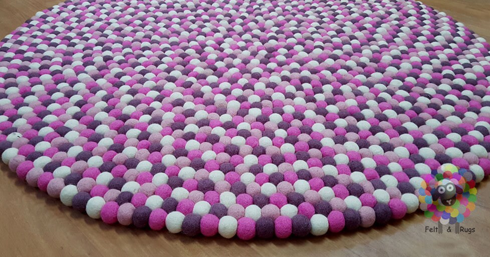 Felt Ball Rugs 90 cm 250 cm. 100 % Wool Handmade Nepal Rug | Etsy