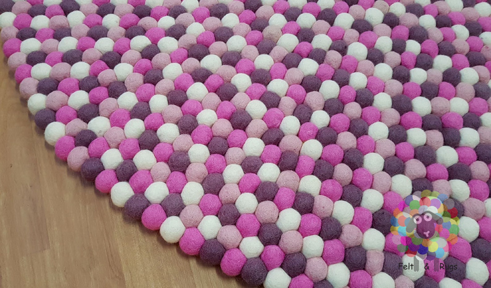 Felt Ball Rugs 90 Cm 250 Cm. 100 % Wool Handmade Nepal Rug - Etsy