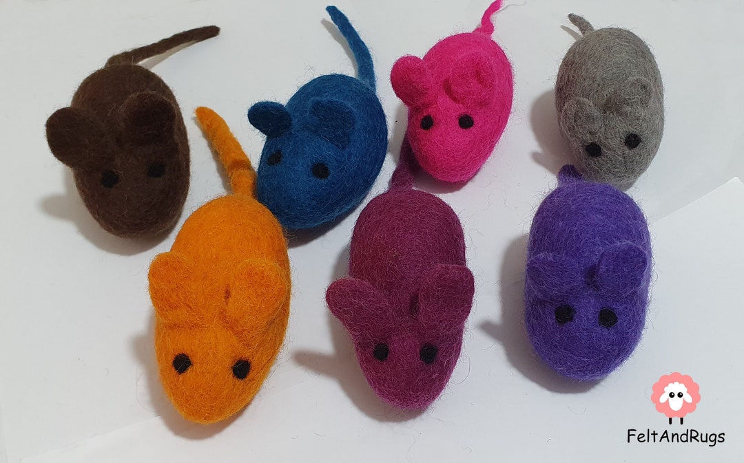 Felted Wool Mouse / Cat Toys / Mice Cat Toy. Handmade Wool Mouse Cat ...