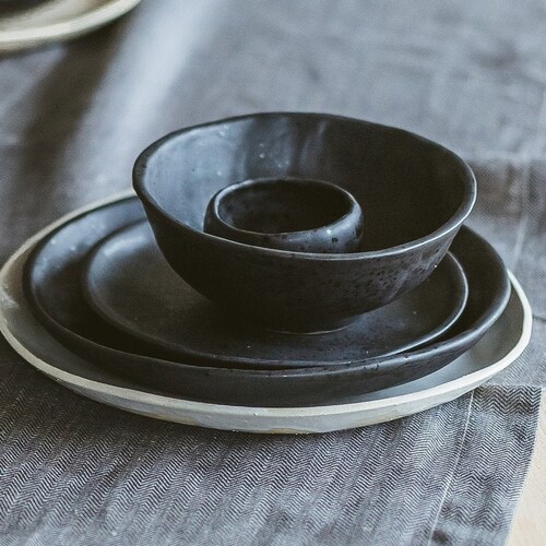 Rustic Dinnerware Set for 4 Handmade Pottery Set 4/8/12 | Etsy UK