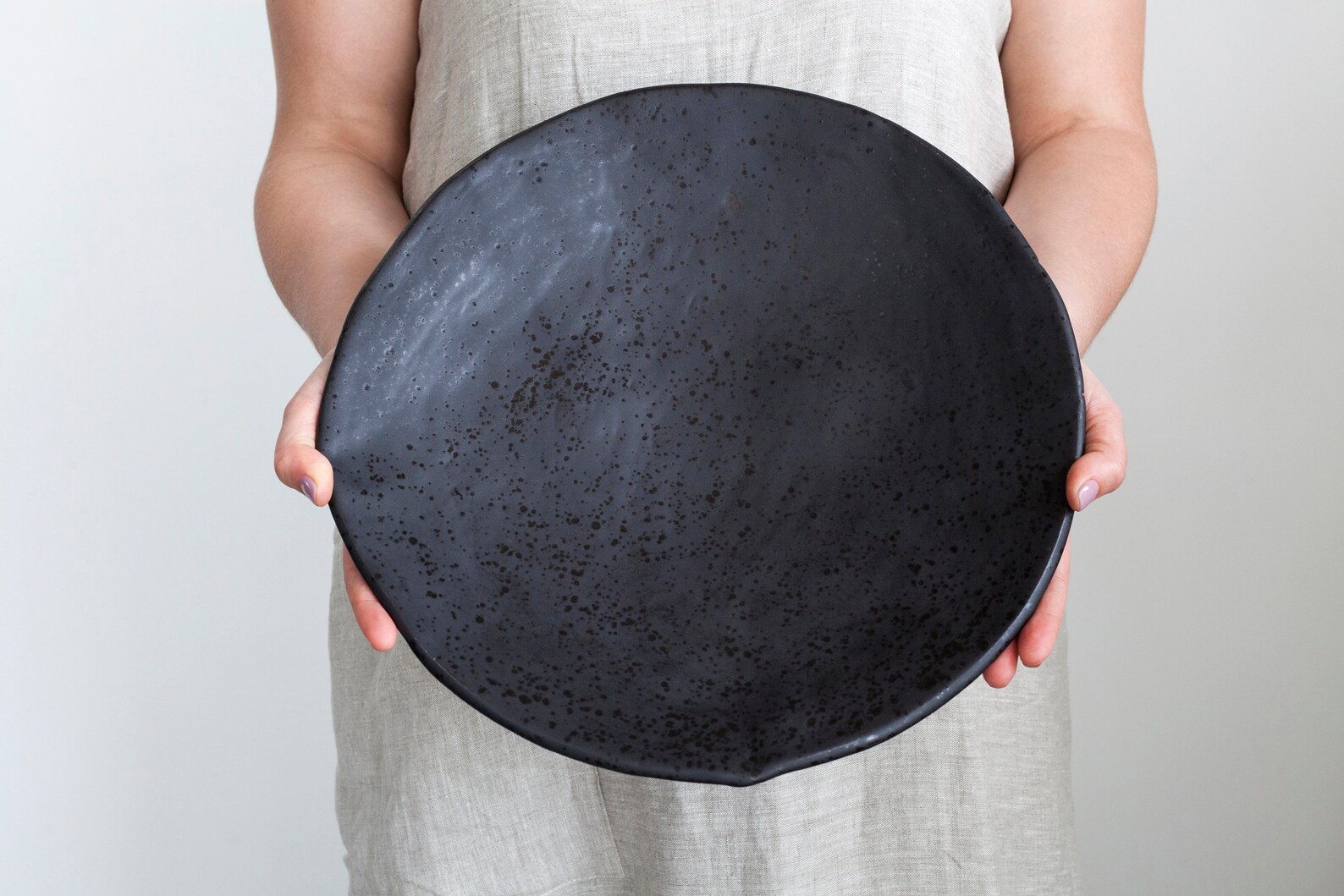 Large Ceramic Platter Extra Black Handmade Stoneware Serving - Etsy