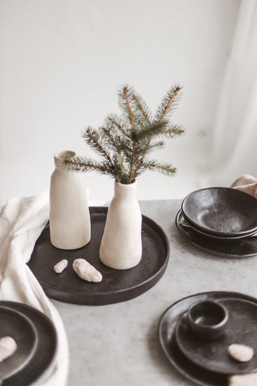 Ceramic Flower Vase, Pottery Bud Vases, Luxury Flowerpot, Small Boho ...