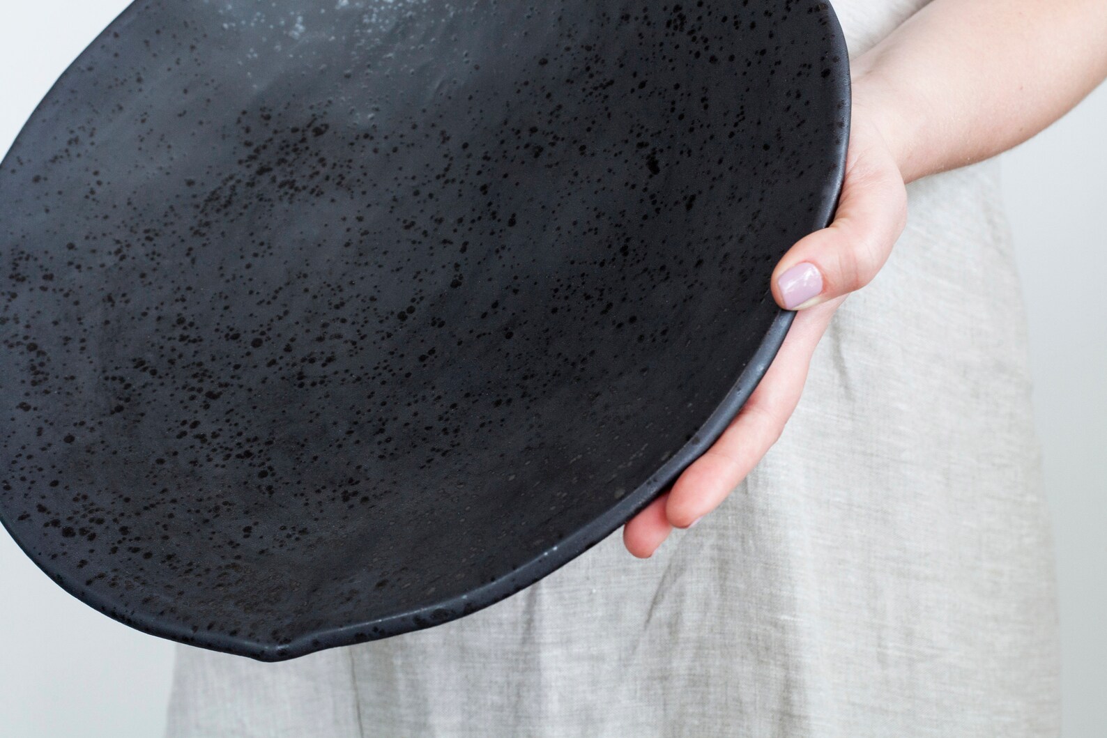 Large Ceramic Platter Extra Black Handmade Stoneware Serving - Etsy