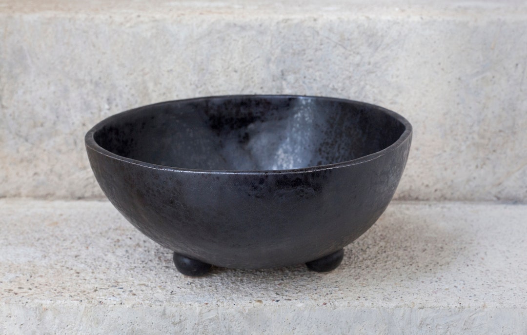Black Ceramic Fruit Bowl Stoneware Centerpiece Salad Bowl - Etsy