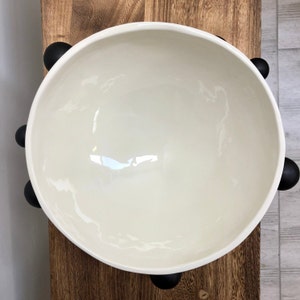 Decorative Bobble Bowl, Ceramic Centerpiece Bowl With Black Bubble ...