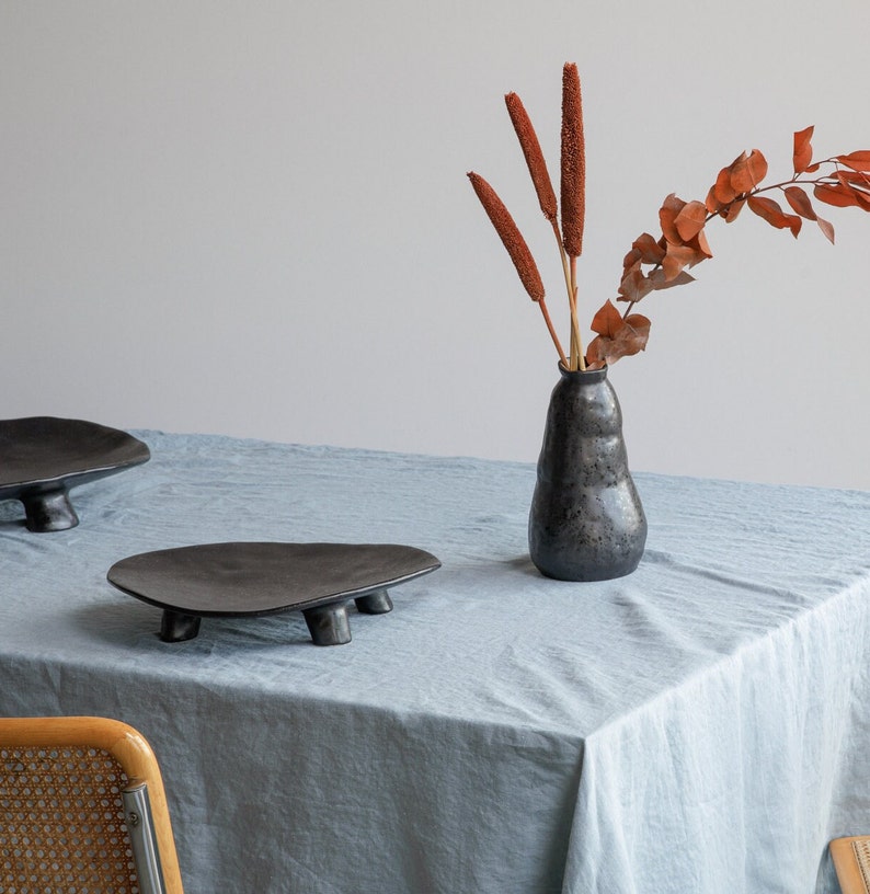 Big Contemporary Ceramic Platter, Large Serving Plate, XL Black ...