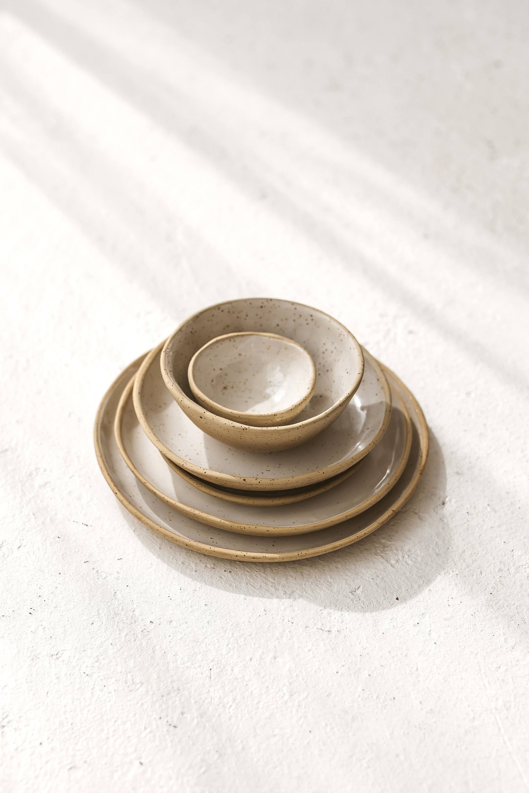 Ceramic Dinnerware Set for 12, Stoneware Luxurious Dish Set Handmade ...