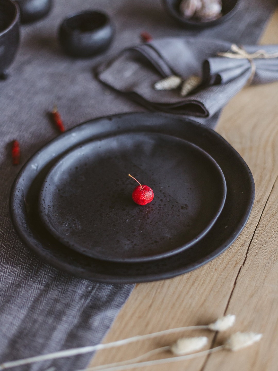 Irregular Dinner Plate and Cake Dish Set, Stoneware Lunch Dessert Salad ...