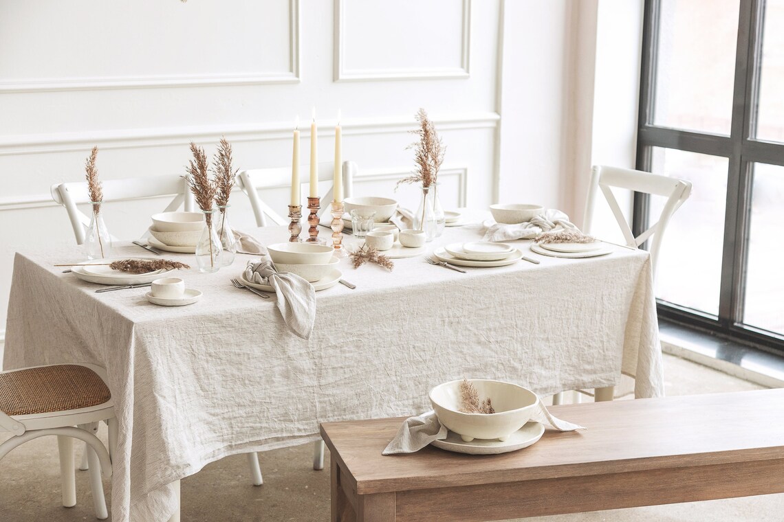 Pottery Dinnerware Set for One Person Creamy Stoneware - Etsy