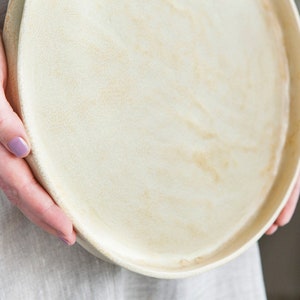 Extra Large Round Tray, Ceramic Serveware, Stoneware Platter Board ...