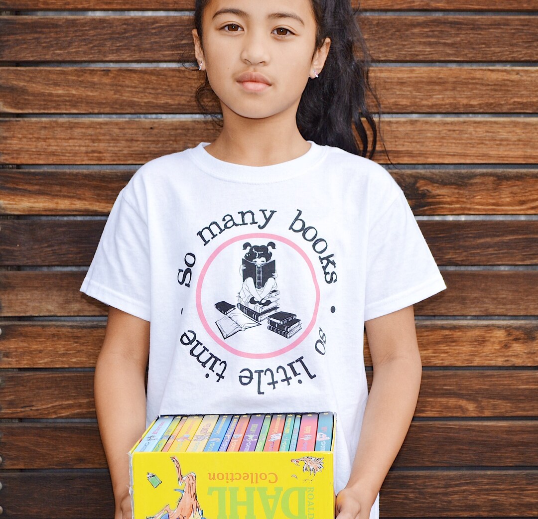 Mary Jane Reading Tee so Many Books Girls Tshirt Bookworm Little ...