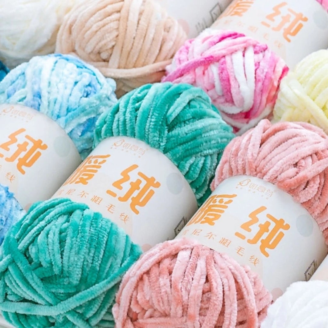 6mm Chenille Yarn | Extra Fancy | 35 Solid, 2 Variegated & 13 Speckled ...