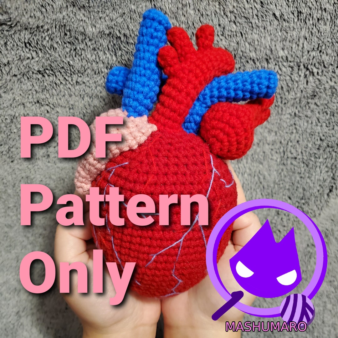 Realistic Anatomical Human Heart Amigurumi | Crochet Pattern | PDF ...