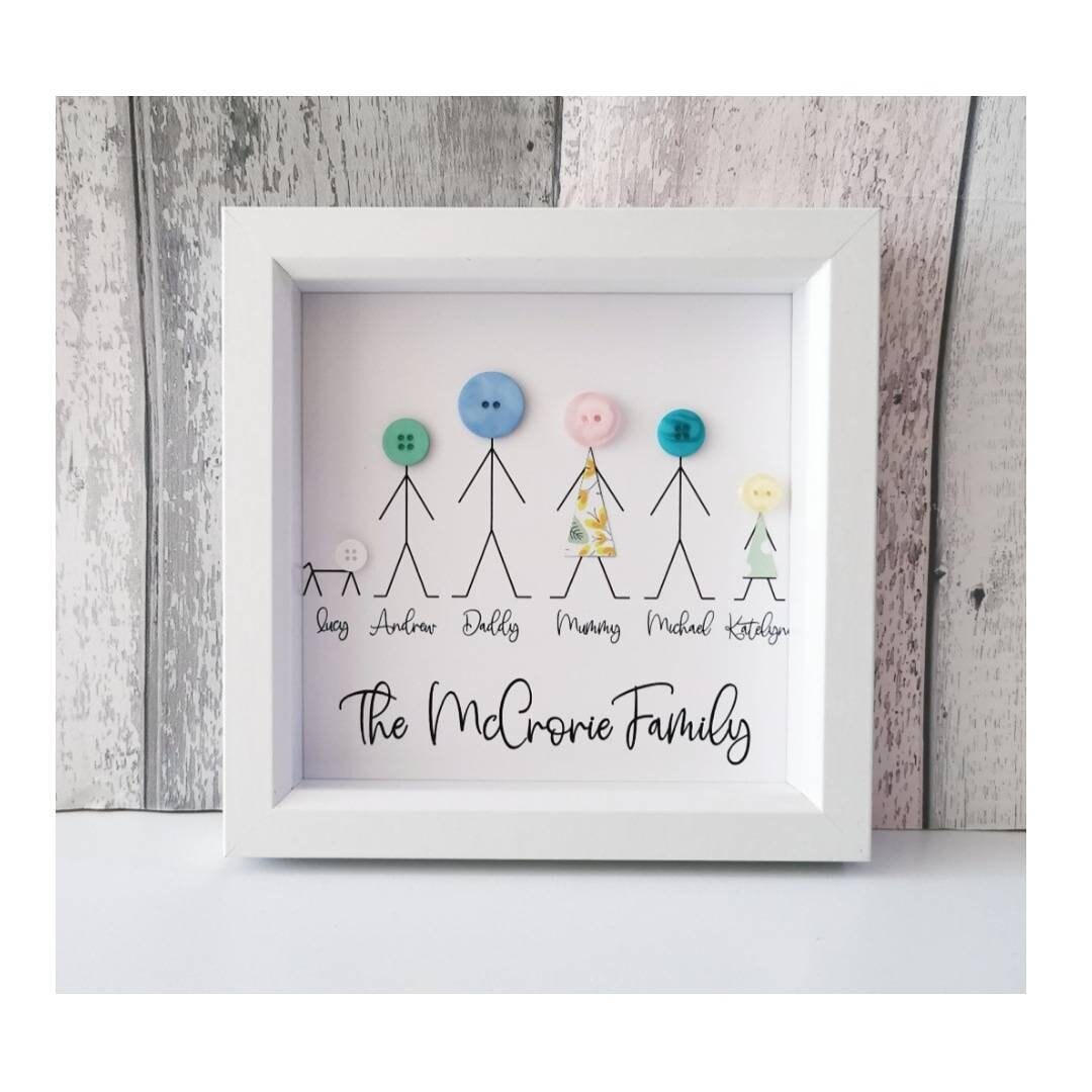 Personalized Button Family Frame: Unique Button Art Gift - Etsy