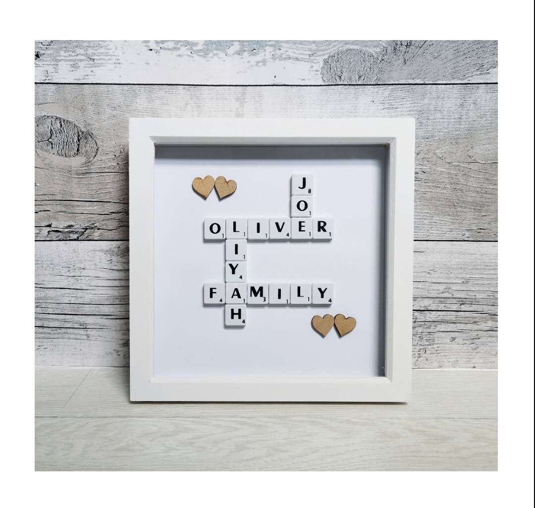Scrabble Frame, Family Frame, Scrabble Picture, Scrabble Family Frame ...