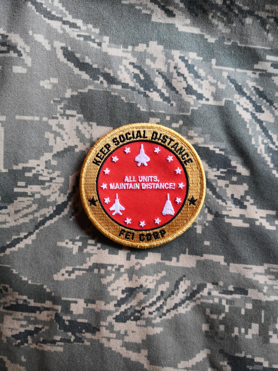 FEI CORP - Social Distance Alert, Military Airsoft Cosplay Morale Patch ...