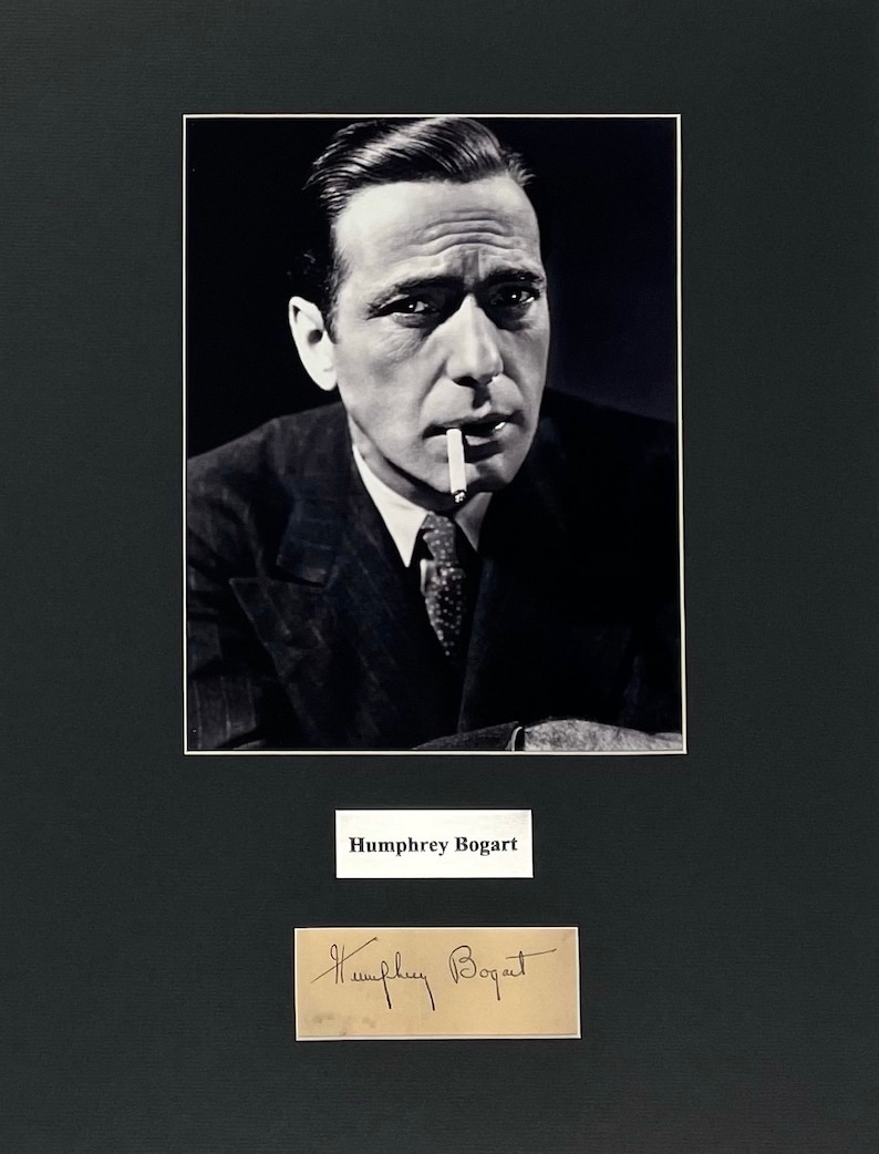 LARGE Vintage Humphrey Bogart Autograph Autographed Signed Display Art ...