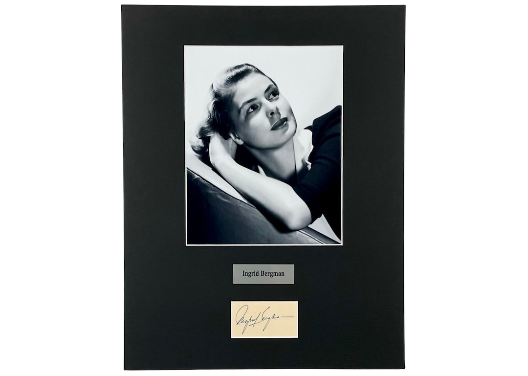 LARGE Vintage Ingrid Bergman Autograph Autographed Signed Display Art ...
