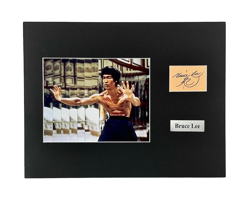 LARGE Vintage Bruce Lee Autograph Autographed Signed Display Art ...