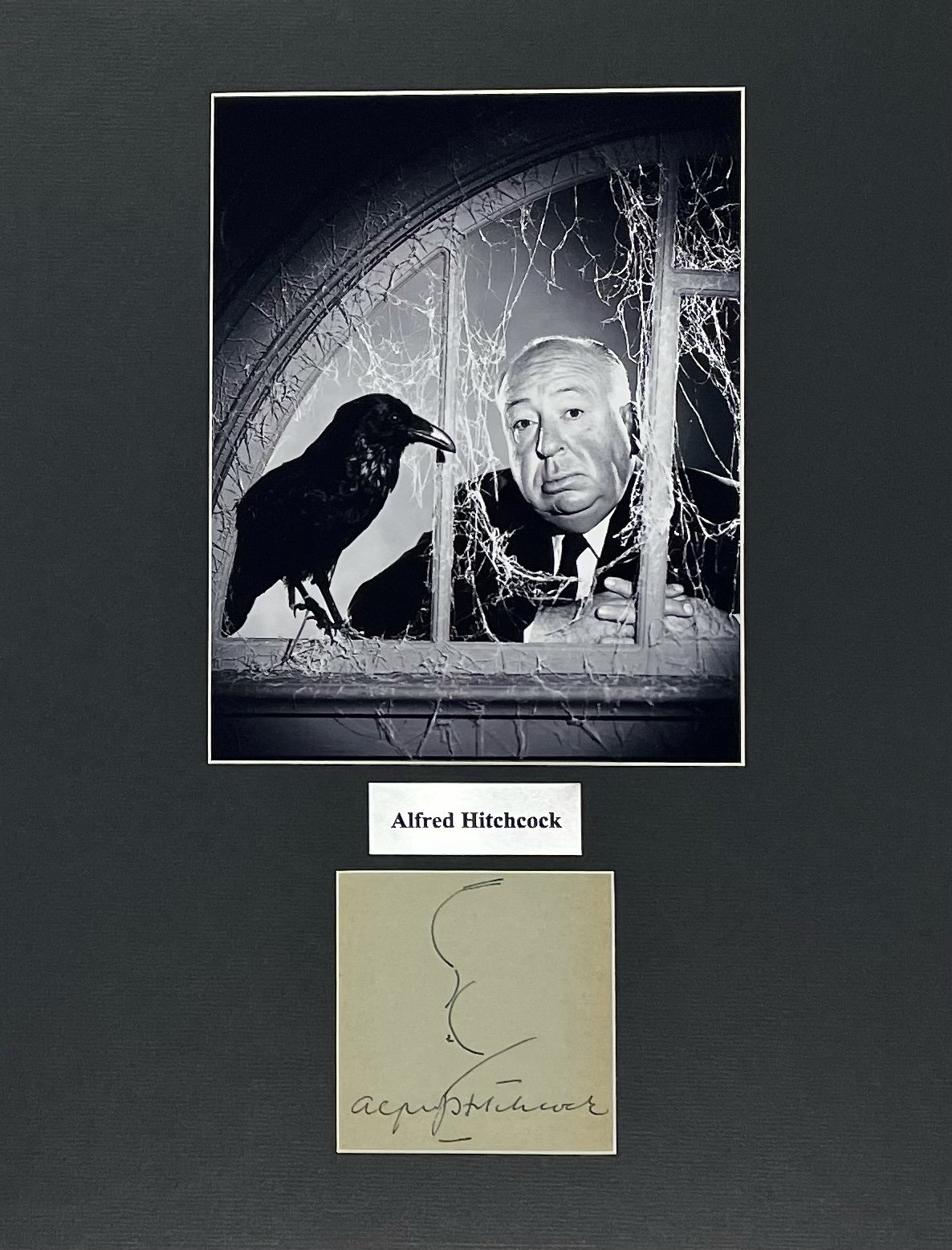 LARGE Vintage Alfred Hitchcock Autograph Autographed Signed Art Piece ...