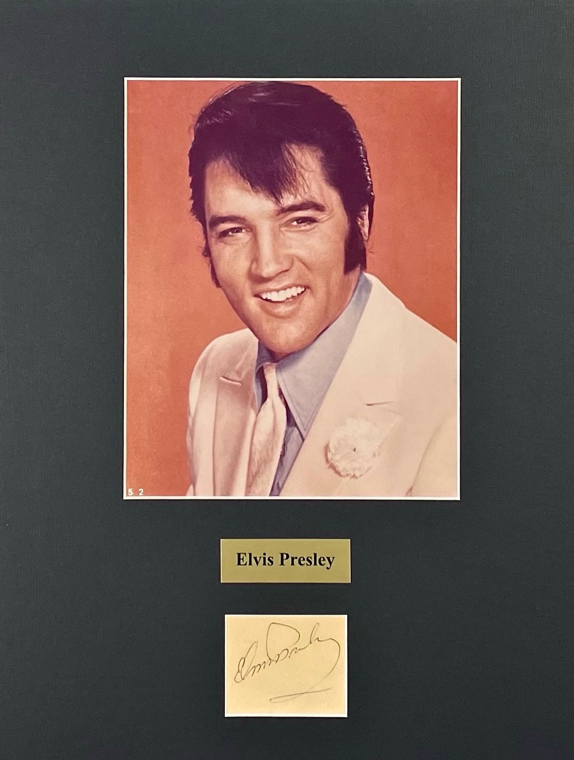 Vintage Elvis Presley Autograph Autographed Signed Display Art Piece ...