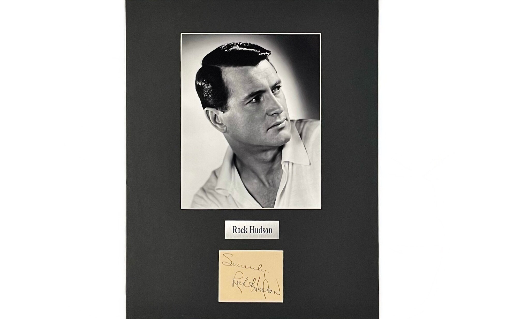 Rock Hudson Autograph Card