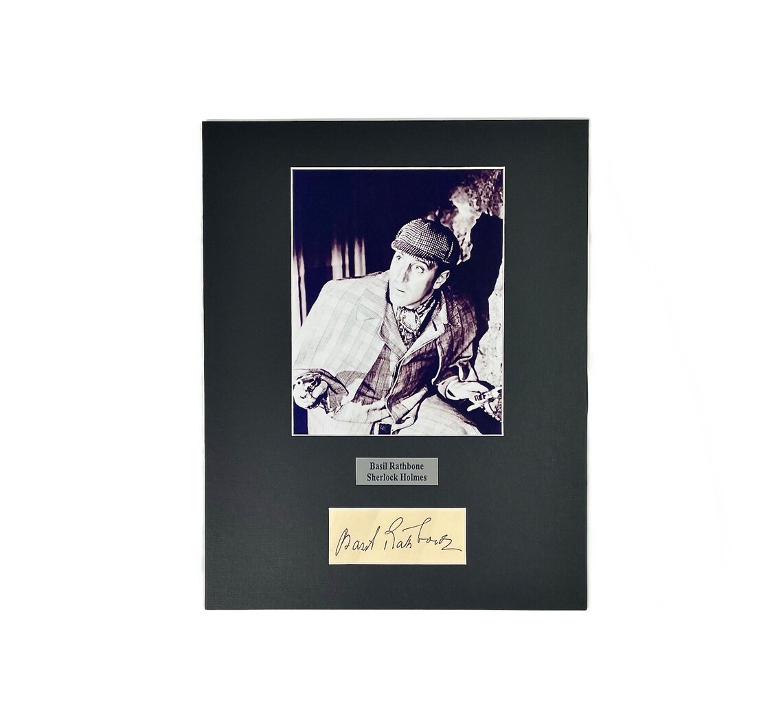 Vintage Basil Rathbone Autograph Autographed Signed Display Art Piece ...