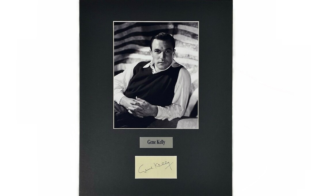LARGE Vintage Gene Kelly Autograph Autographed Signed Display Art Piece ...