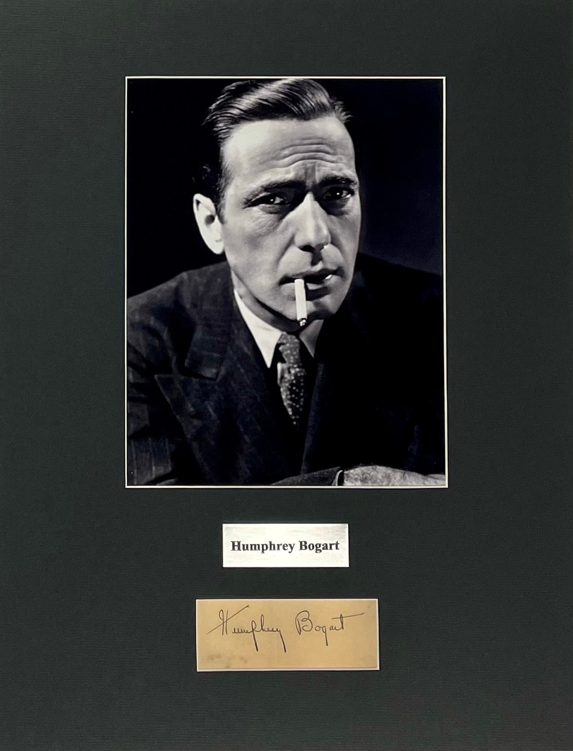 LARGE Vintage Humphrey Bogart Autograph Autographed Signed Display Art ...